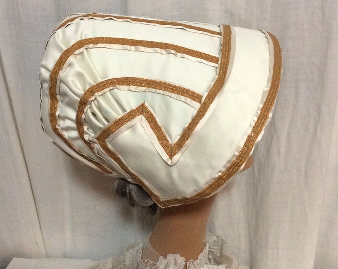 Regency-era Capote Bonnet – Ivory Capote With Straw Braid - Etsy