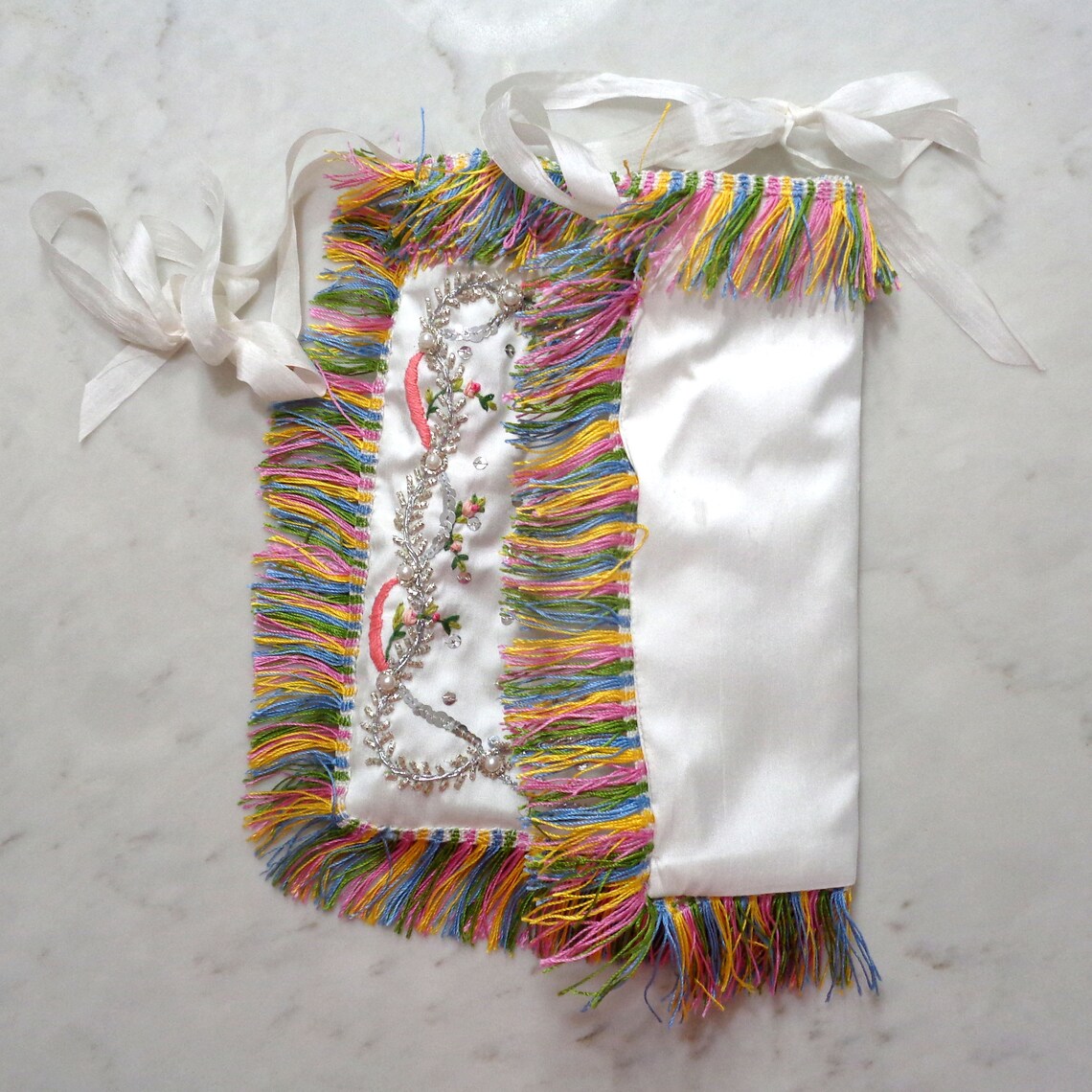 18th Century Embroidered Silk Drawstring Bag Rose Garden - Etsy