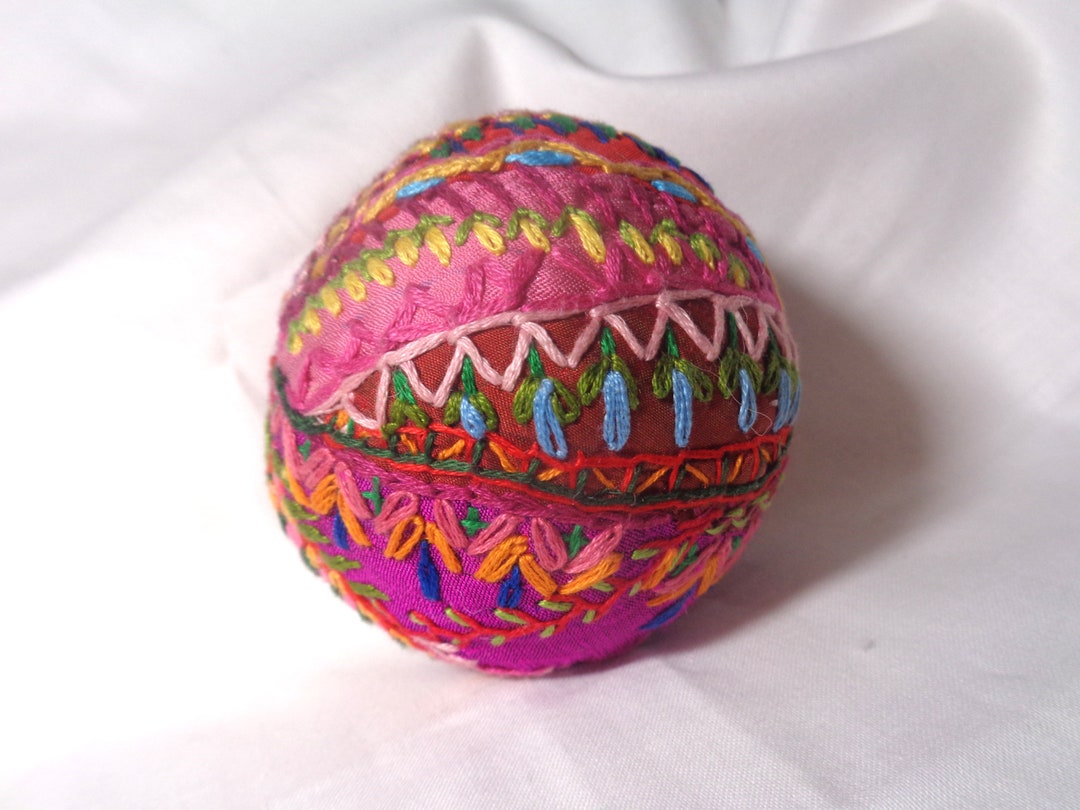 Historic Reproduction-victorian Rainbow Crazy Patch Pincushion/pinball ...