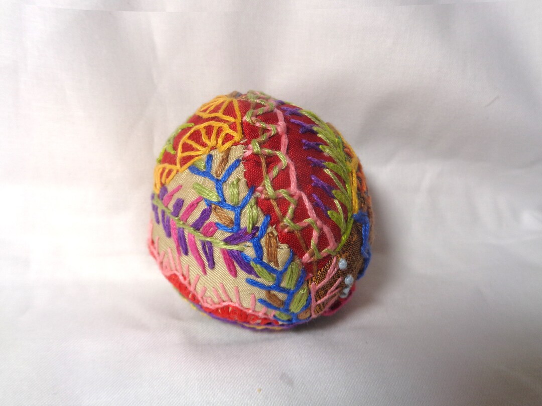 Historic Style Victorian Crazy Patch Pincushion/pinball –19th Century ...