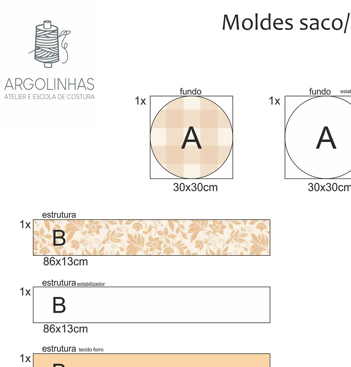 Saco Cesto Pão PDF, Sewing Pattern , Moldes Tamanho Real , Só Moldes ...