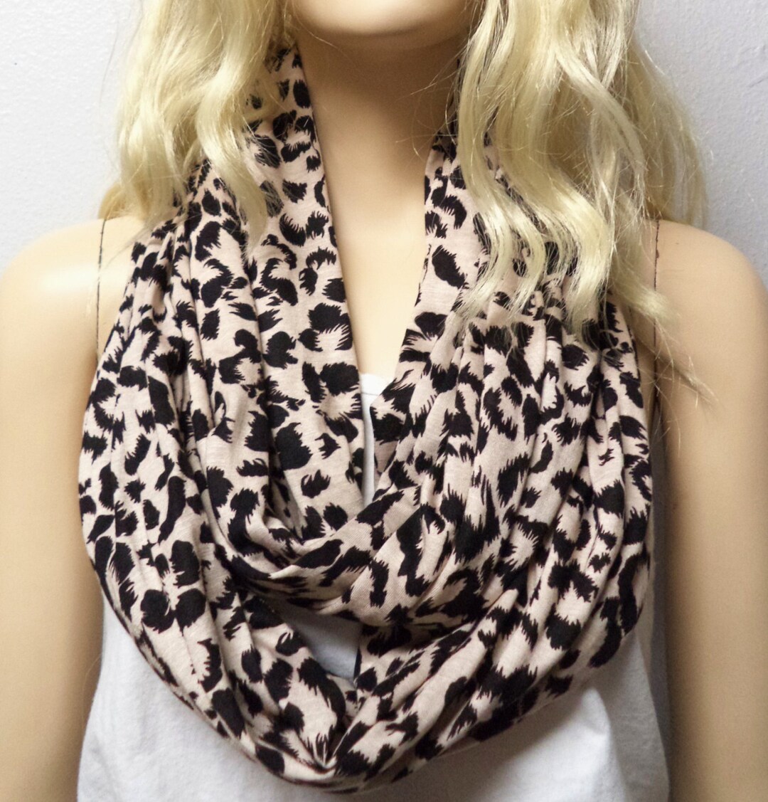 Cheetah Print -black & Tan Infinity Scarf Super SOFT Jersey Knit - Etsy