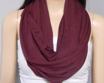 Maroon Wine Infinity Scarf SUPER Soft Jersey Knit | Etsy