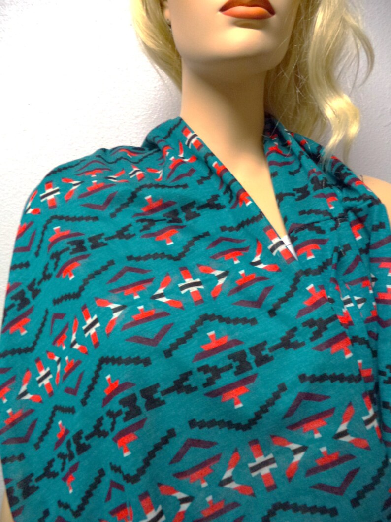 Teal Native American tribal Print Jersey Knit Gift Ideas - Etsy