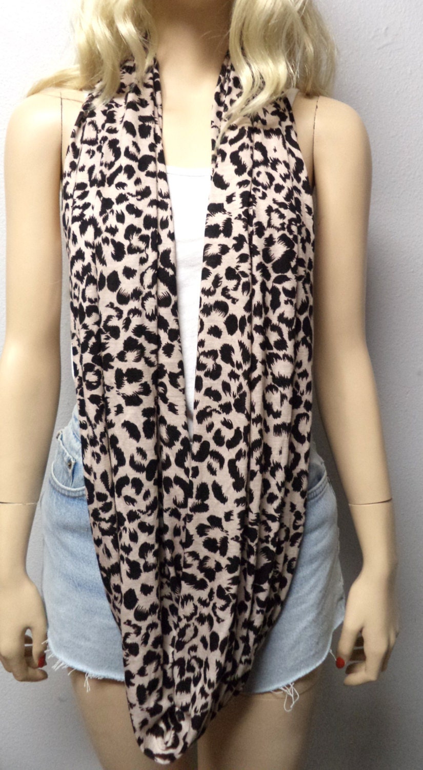 Cheetah Print black & Tan Infinity Scarf Super SOFT Jersey - Etsy