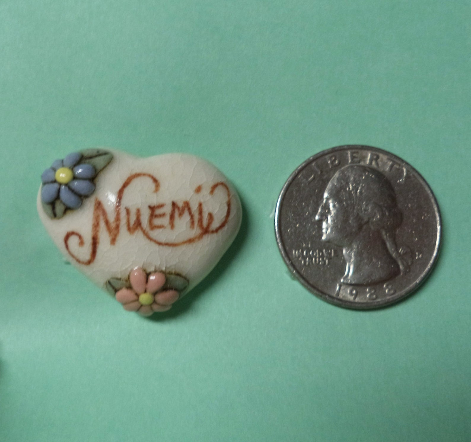 Robertavintage Ceramic Heart Name Pin Brooch Jewlery Accessories Gift ...