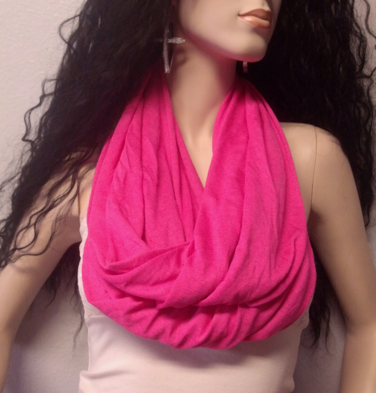 HOT Pink Infinity Scarf SUPER Soft Jersey Knit - Etsy