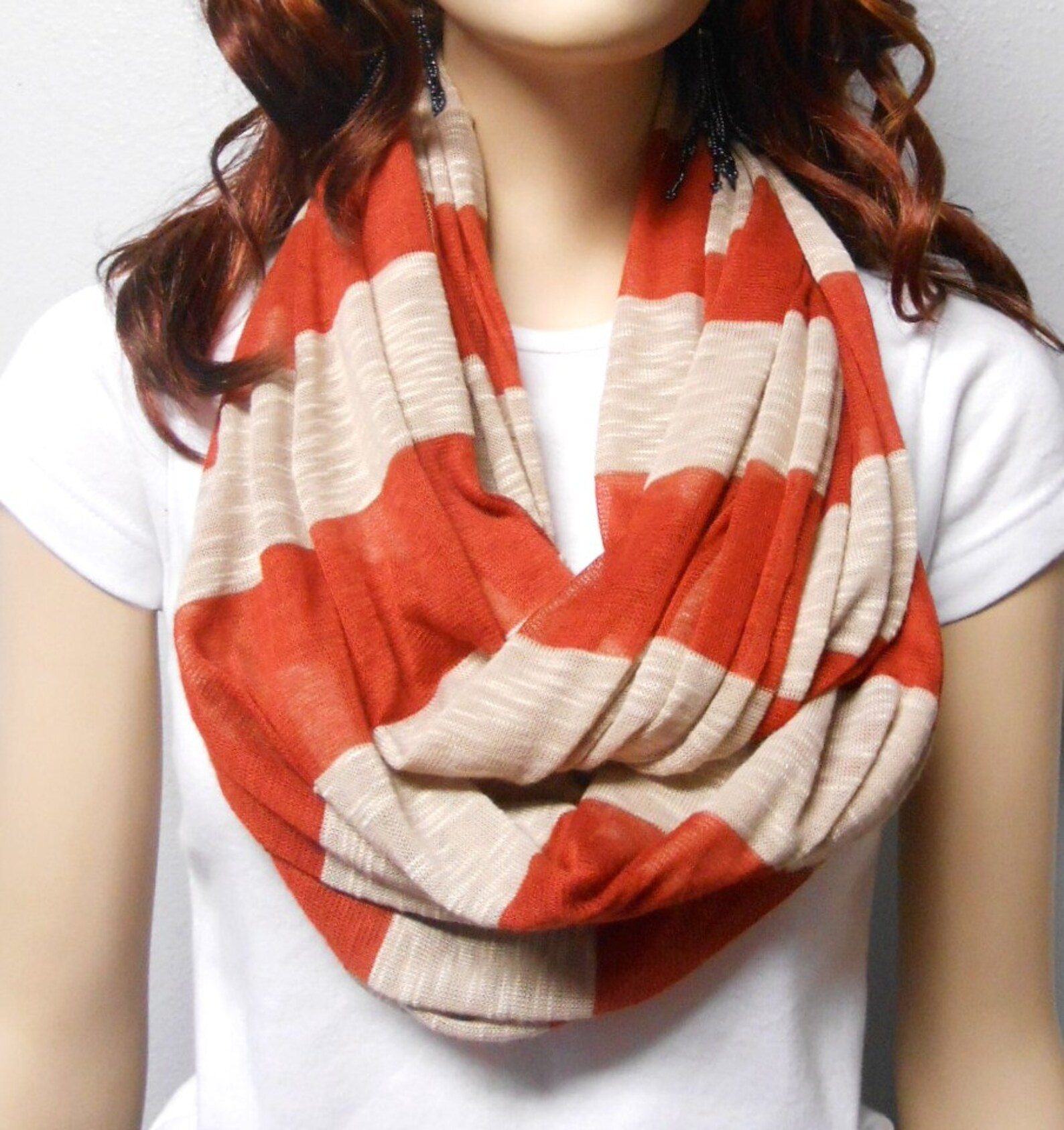 Rusty & Tan Stripes Infinity Scarf Super Soft Swearter Knit Gift Ideas ...