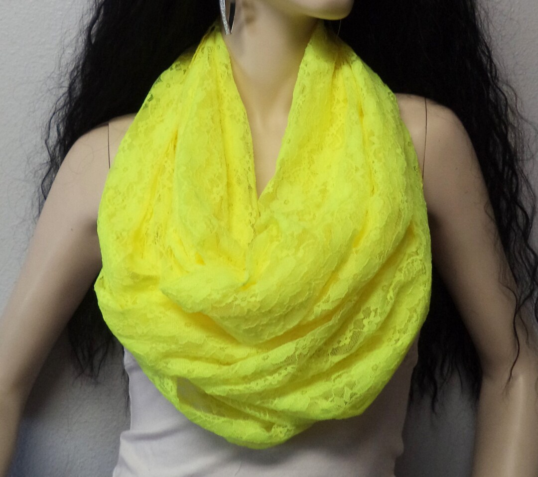 NEON Yellow Soft Lace Infinity Scarf - Etsy