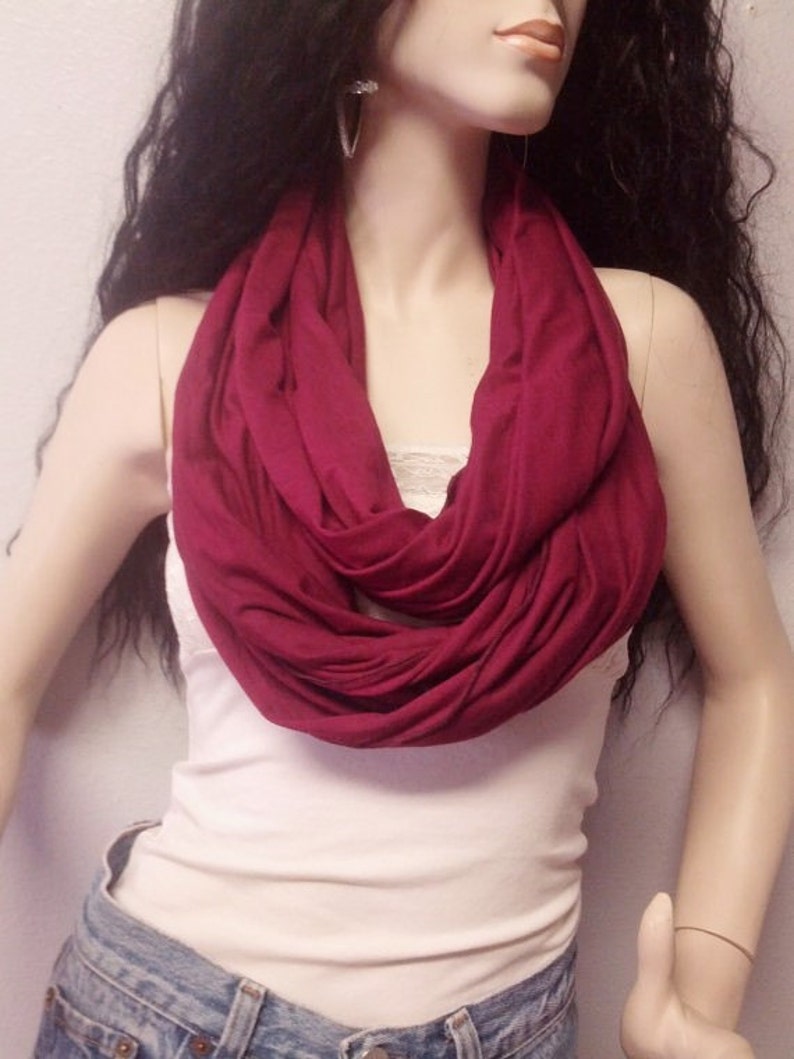 Maroon Wine Infinity Scarf SUPER Soft Jersey Knit - Etsy