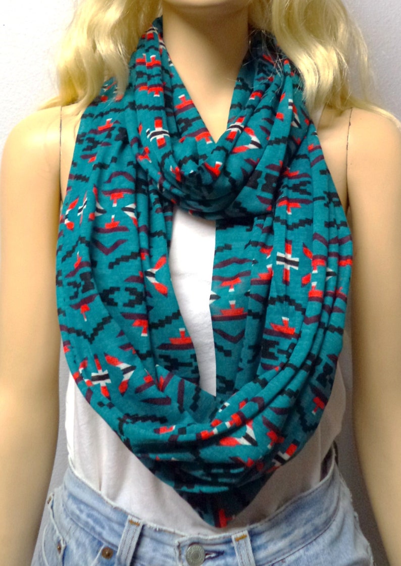 Teal Native American tribal Print Jersey Knit Gift Ideas - Etsy