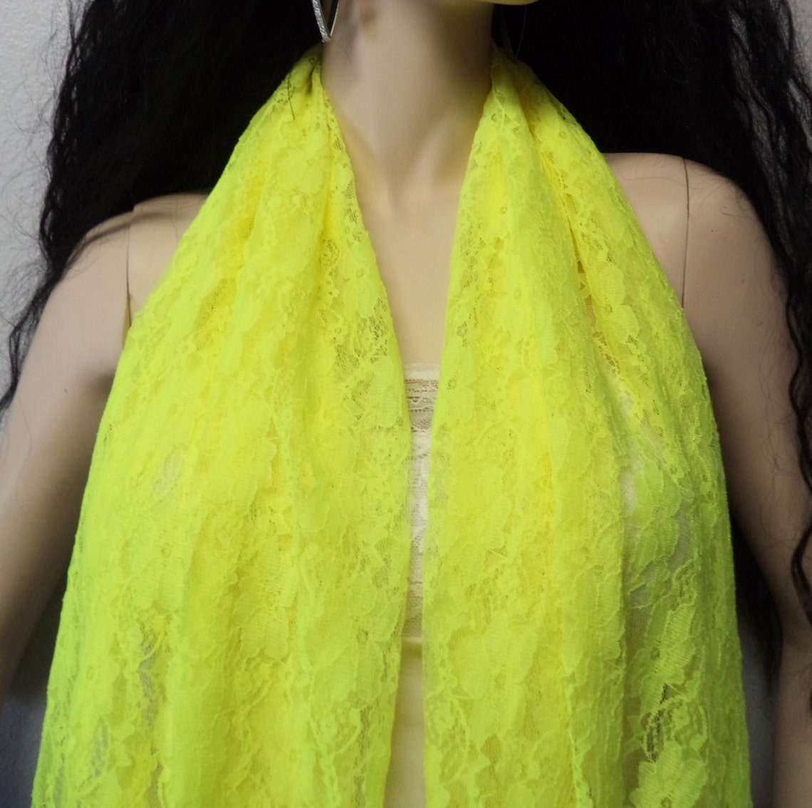 NEON Yellow Soft Lace Infinity Scarf - Etsy