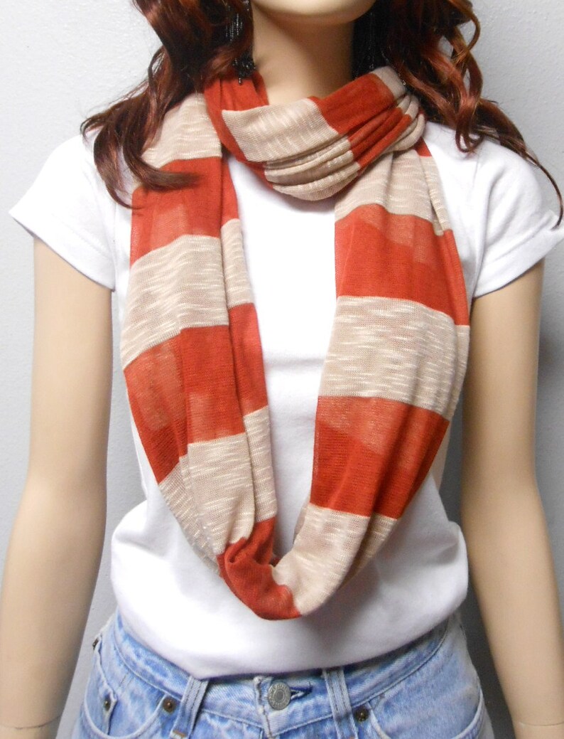 Rusty & Tan Stripes Infinity Scarf Super Soft Swearter Knit Gift Ideas ...