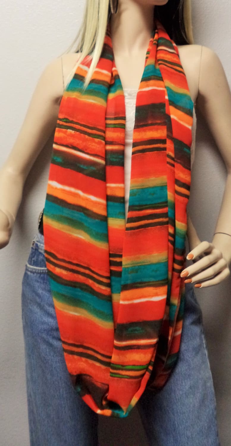 Beautiful Vibrant Infinty Scarf Gorgeous Multi Colors Light Weight ...