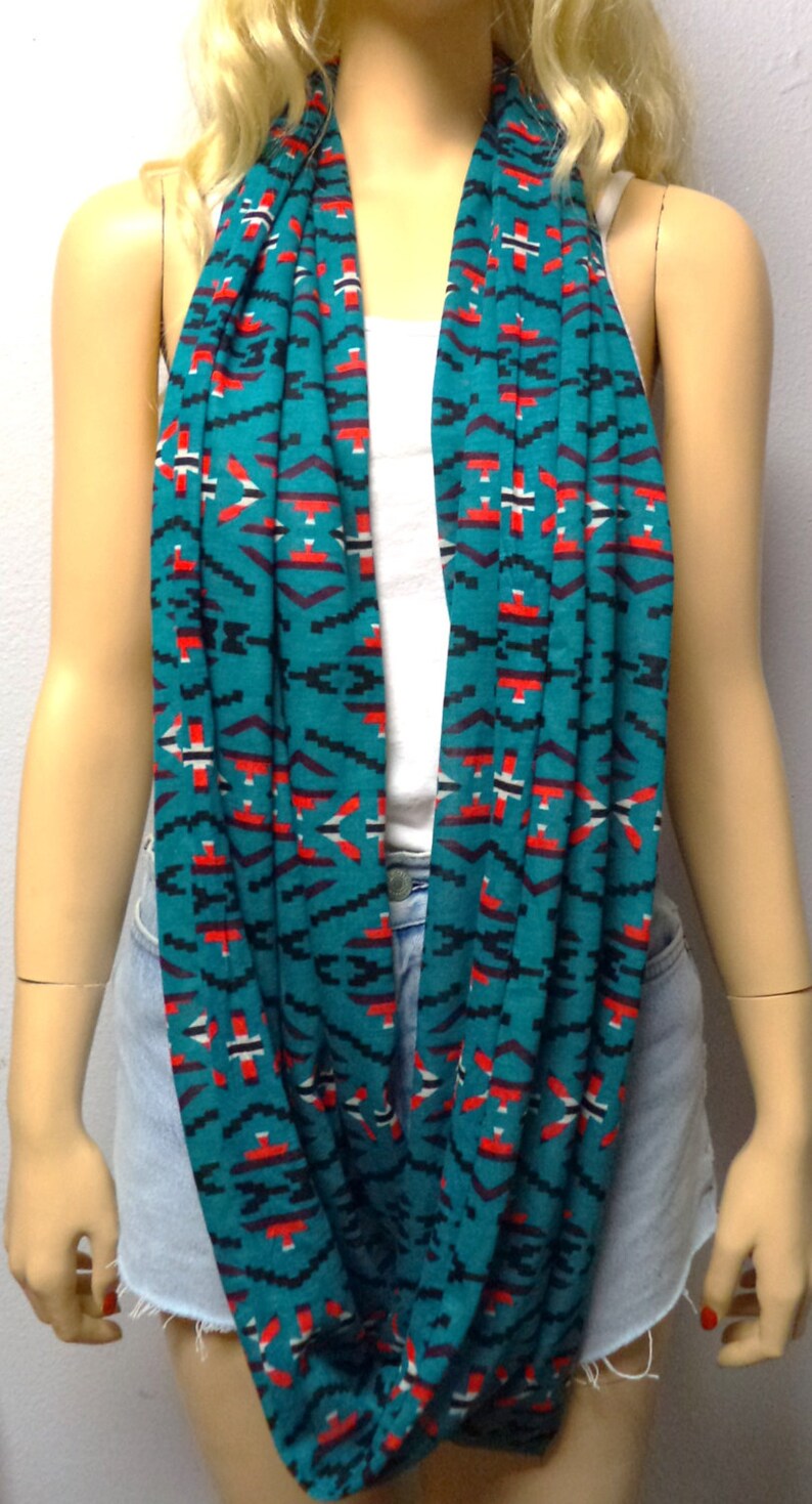 Teal Native American tribal Print Jersey Knit Gift Ideas - Etsy