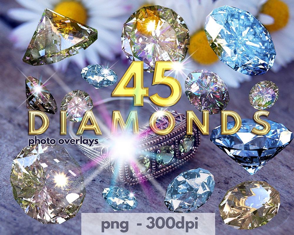 Diamonds Photo Overlays Png Files Realistic Gems Diamonds - Etsy