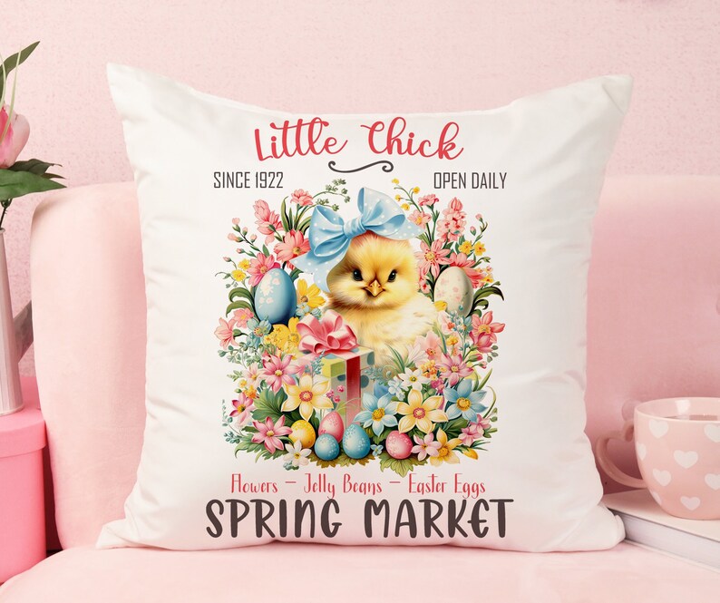 Retro Easter Chick Spring Market Sign: Shabby Chic Printable (digital ...