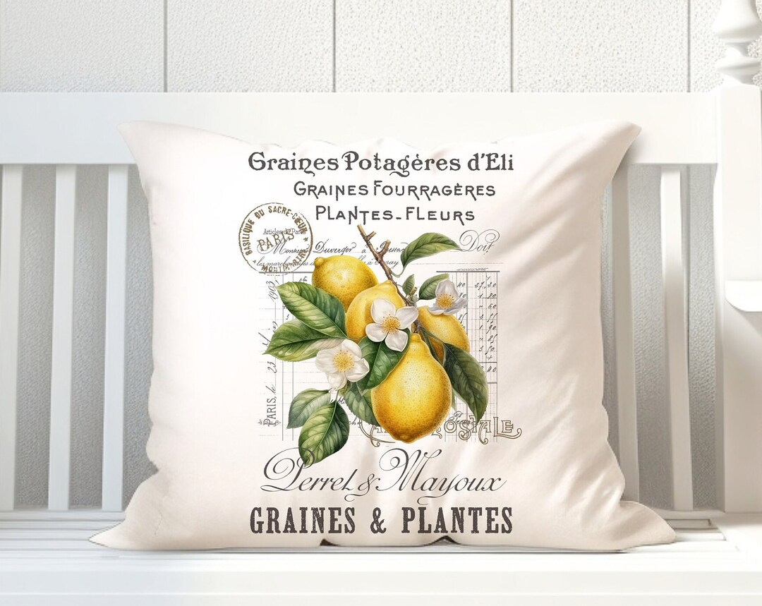French Country Lemon PNG Image Art Digital DIY Transfer Kitchen Tiered ...