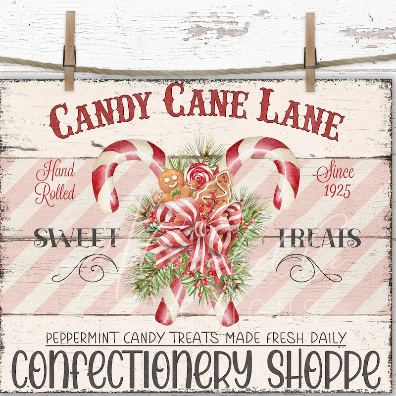 Candy Cane Sign - Etsy