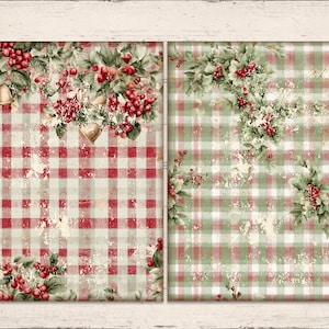 Cottage Christmas Paper Pack: Buffalo Check, Holly, Bells (8.5x11 ...