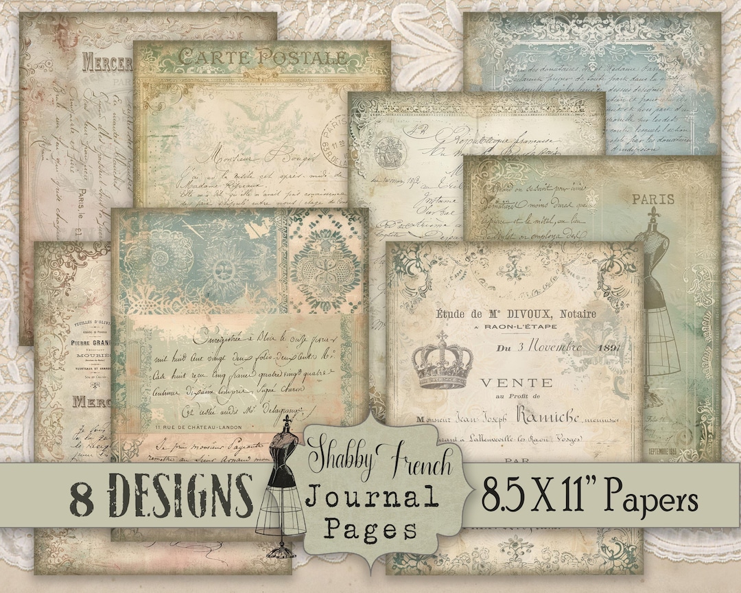Shabby French Journal Pages: Rustic Cottage Paper (digital Download) - Etsy