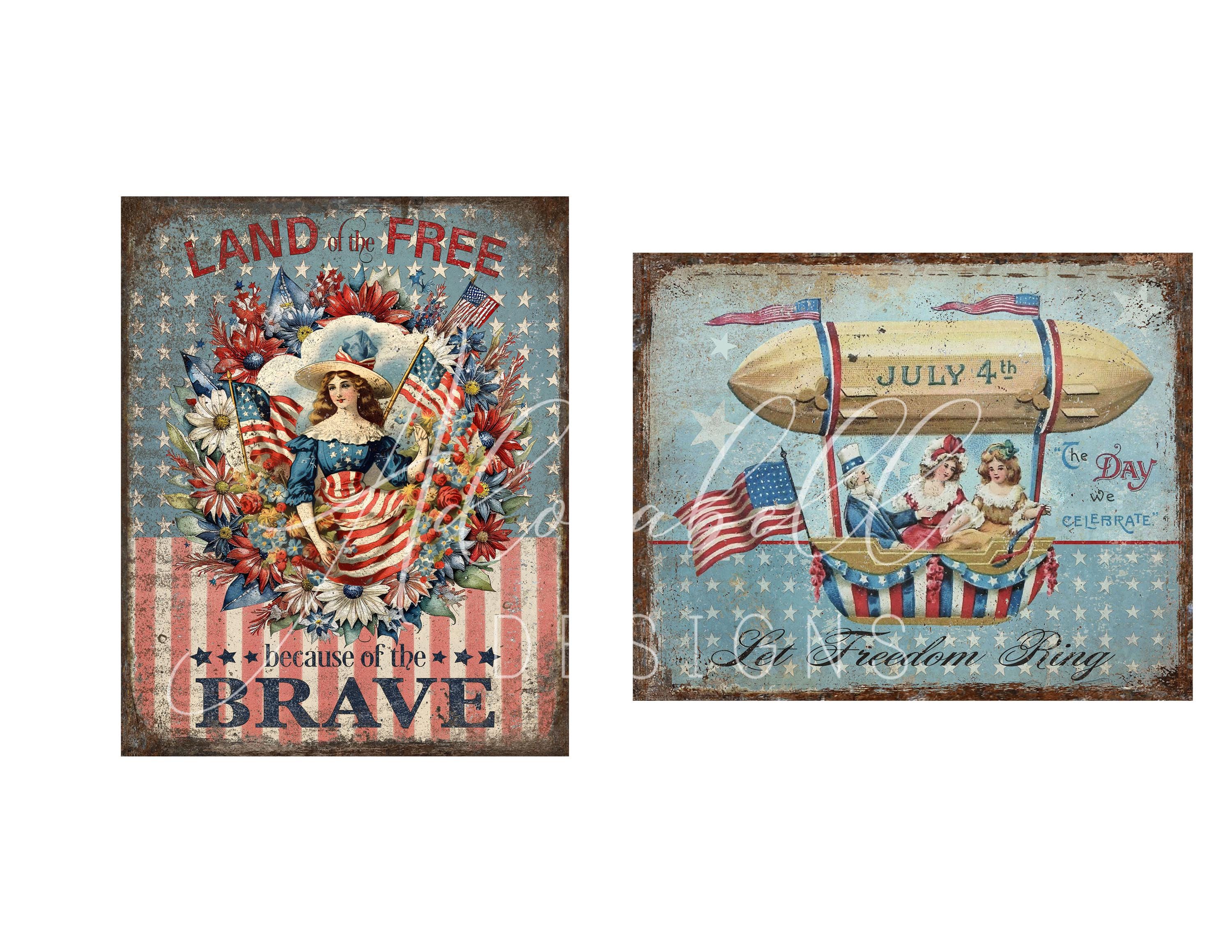 Victorian 4th of July Tags: Patriotic Junk Journal Cards (digital ...