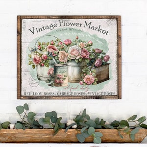 Country Farmhouse Digital Download Print Transfer, Shabby Chic Flower ...
