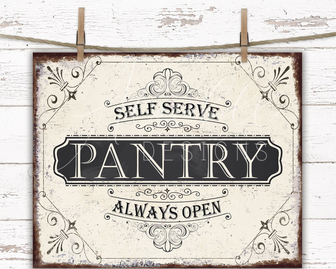 Farmhouse Pantry Sign: Rustic Cottagecore Metal Art (digital Download ...