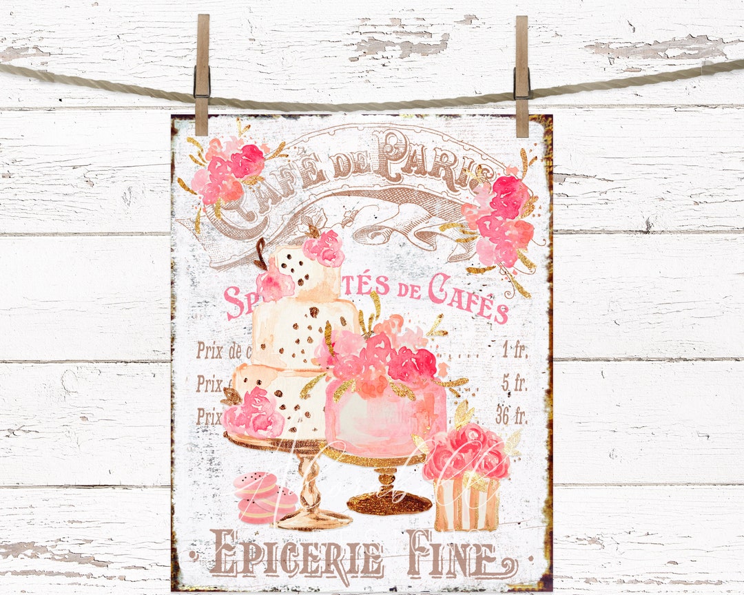 Digital Farmhouse Printable Sign, Shabby Chic Fabric Transfer Clipart ...