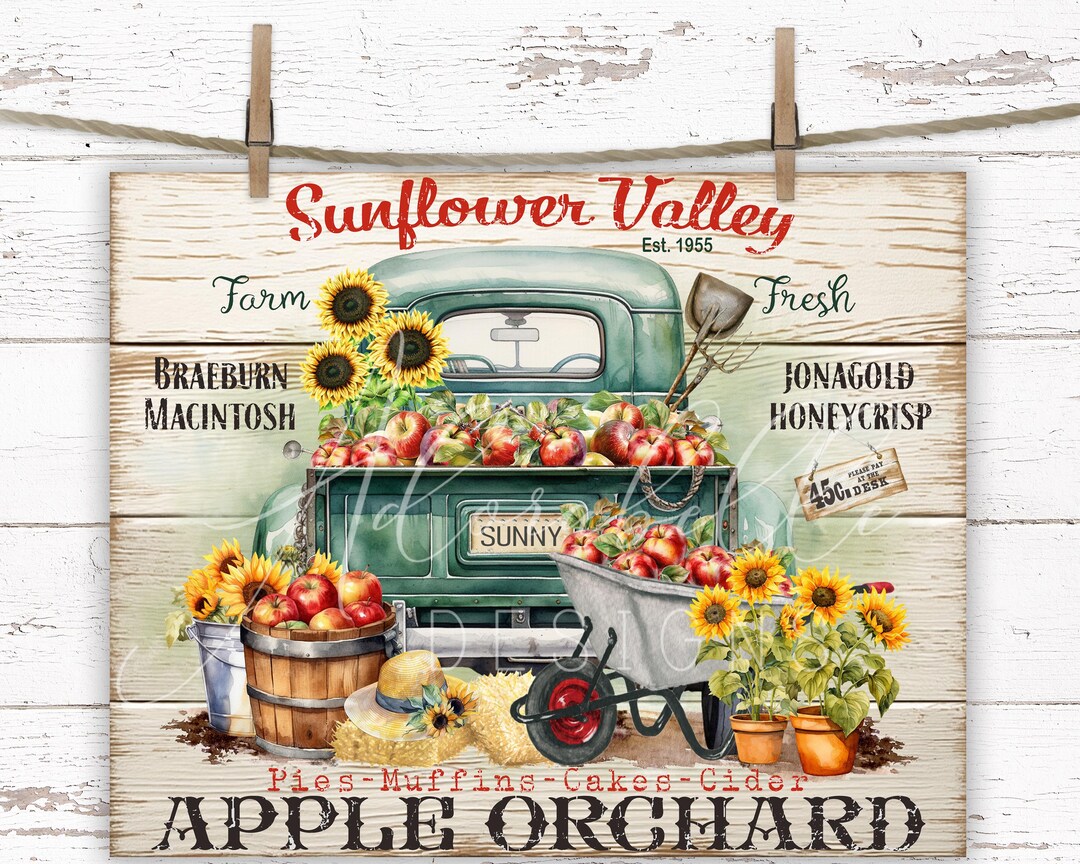 Apple Orchard Sign: Farmhouse Kitchen Decor (digital Download 8x10 ...