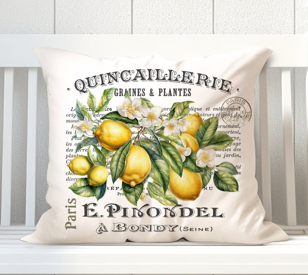 French Country Lemon Decor Printable PNG Image Art Digital DIY Transfer ...