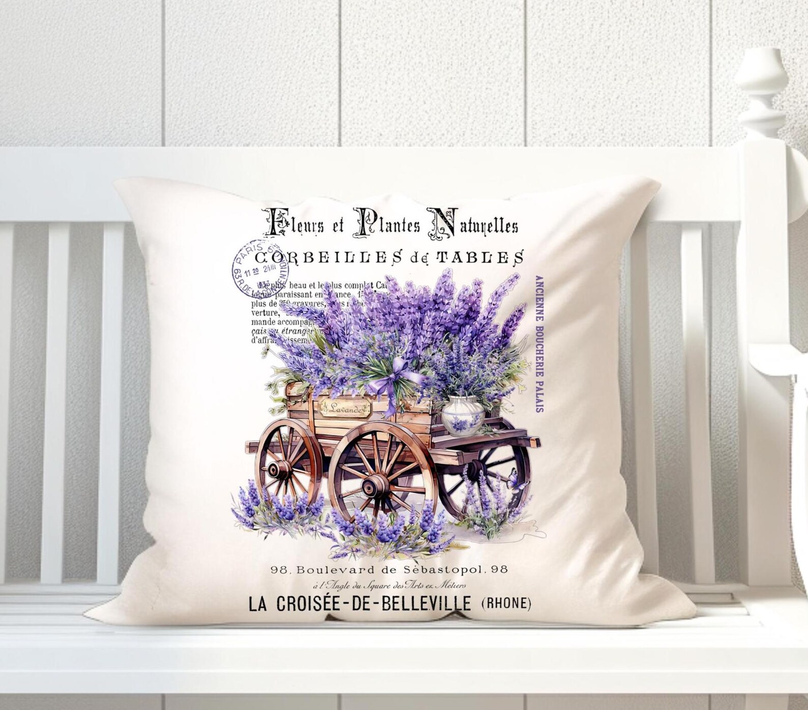 Lavender Cart French Country Print: Farmhouse Herbal Decor (digital PNG ...
