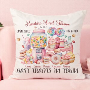 Sweet Shoppe Bakery Printable DIY Digital Pink Rainbow Mid Century Sign ...