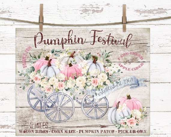 Pumpkin Festival Farmhouse Printable Digital Sign DIY Pumpkin - Etsy