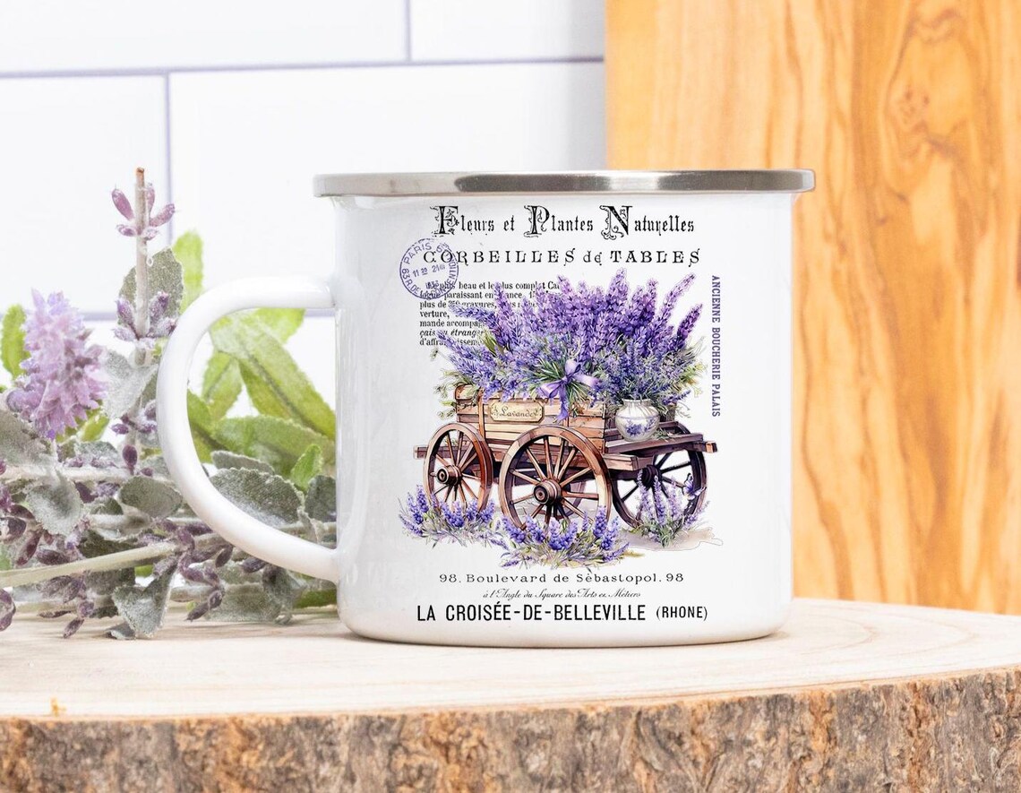 Lavender Cart French Country Print: Farmhouse Herbal Decor (digital PNG ...