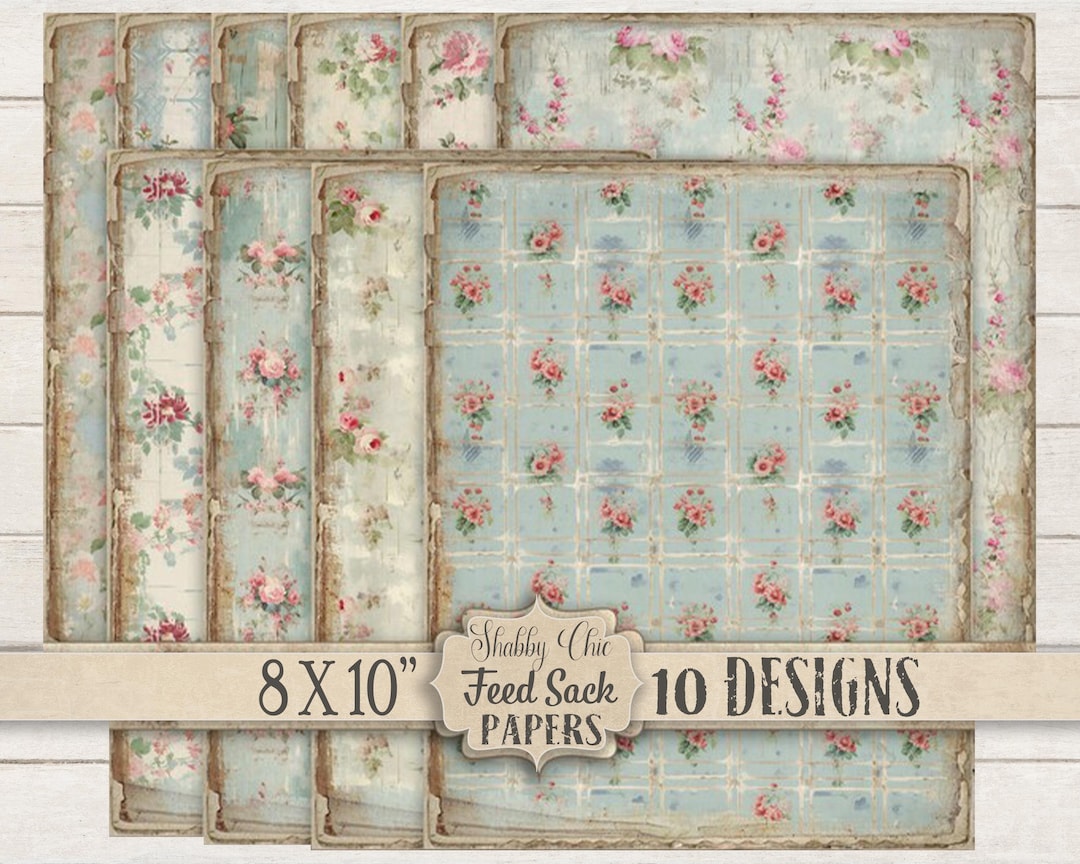 Shabby Chic Roses Digital Paper: French Farmhouse Scrapbook (digital ...