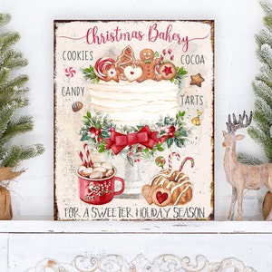 Farmhouse Christmas Bakery Sign: Cottagecore Holiday Decor (digital ...