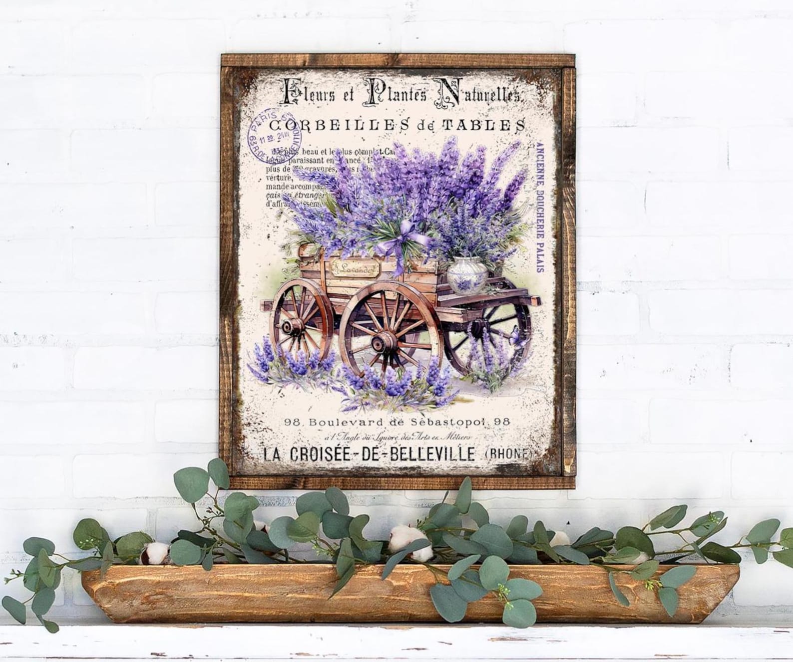 Lavender Cart French Country Print: Farmhouse Herbal Decor (digital PNG ...