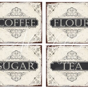 Rustic Farmhouse Pantry Labels: Distressed Vintage Style (digital ...