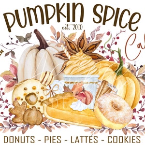 Farmhouse Wall Decor Pumpkin Spice Cafe Printable Digital Sign, DIY ...