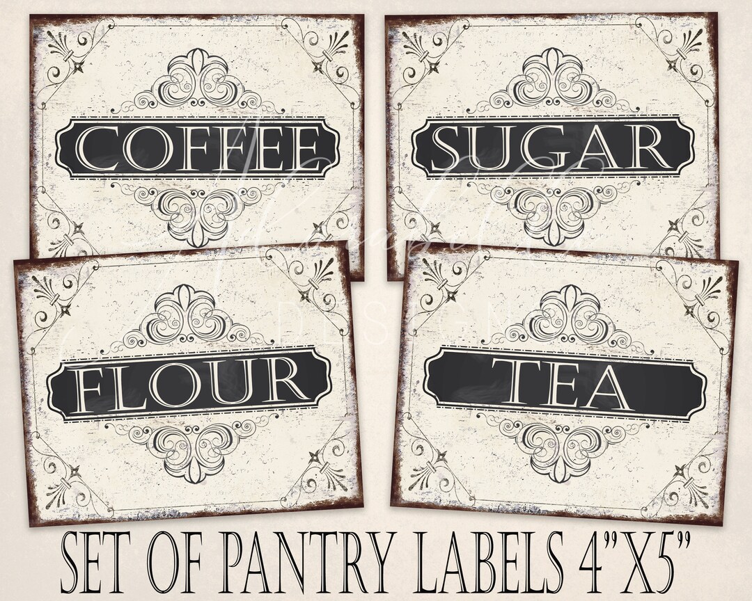 Pantry Labels Printable Country Rustic DIY Cottage Core Digital ...