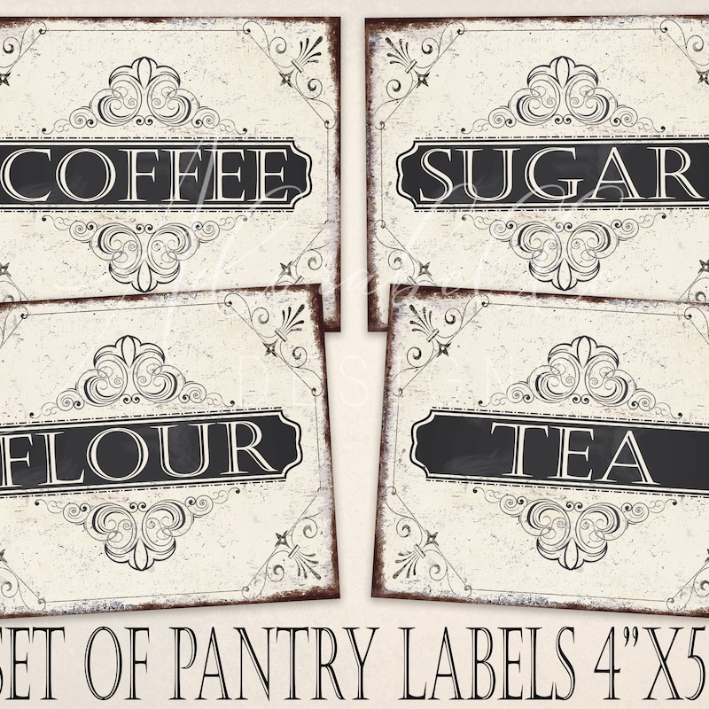 Vintage Pantry Labels - Etsy