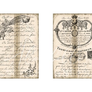 French Ephemera 4x6 Digital Tags: Rustic Cottagecore (digital Download ...