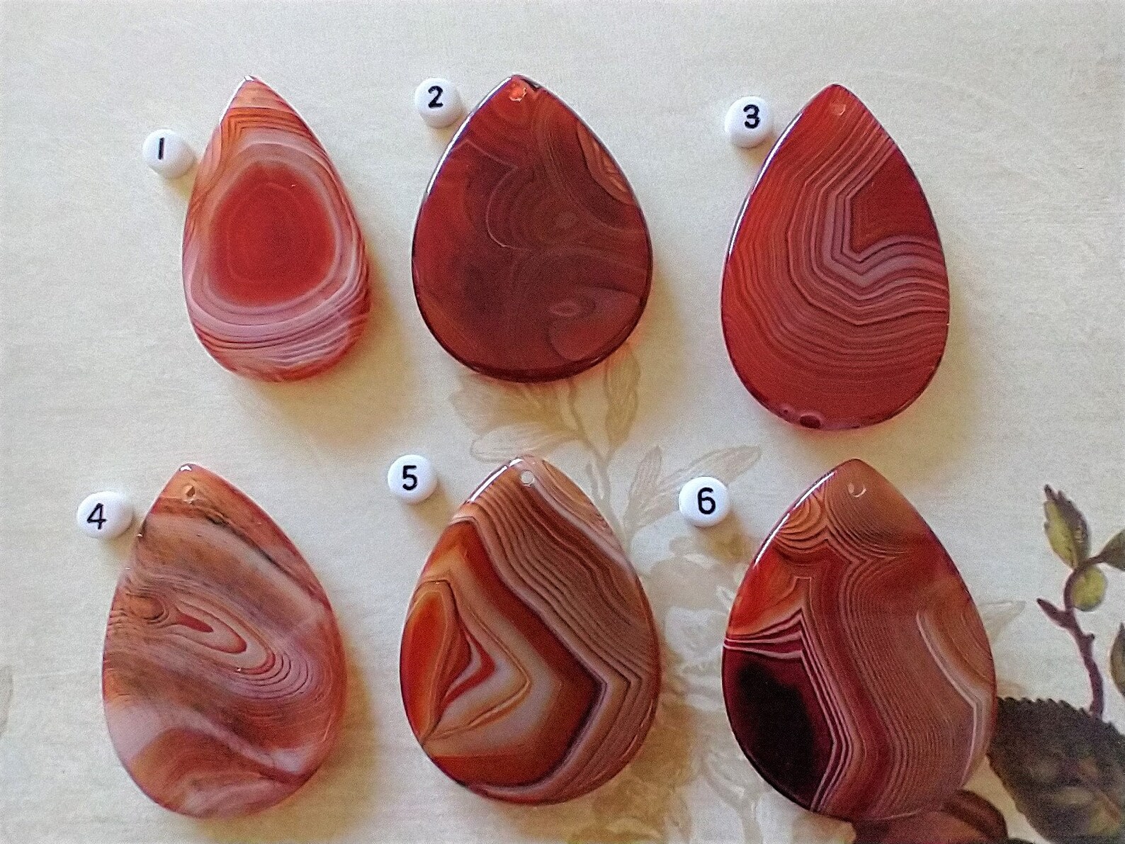 Red or Rusty Colored Agate Stone Pendants/swirl | Etsy