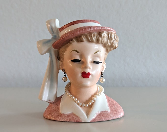 Vintage 1958 Napco Lady Head Vase C33428, Japanese Head Vase, Lady Head ...