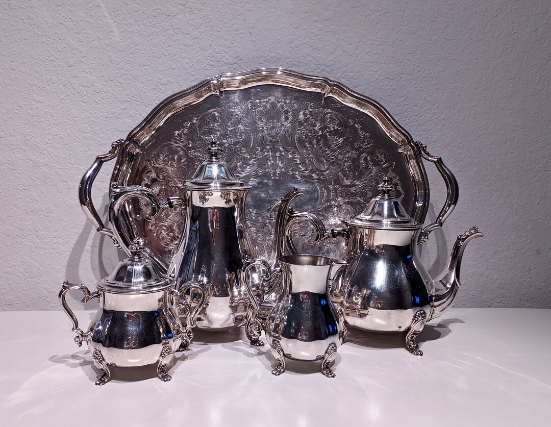Vintage Oneida Silverplate Tea Service, Oneida Silver Teaset, Large ...