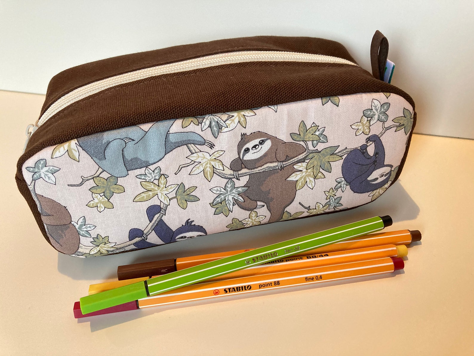 Buy Pencil Case 'sloths' Beige-brown Online in India - Etsy