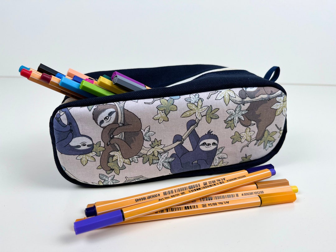 Buy Pencil Case 'sloths' Brown or Navy Blue Online in India - Etsy