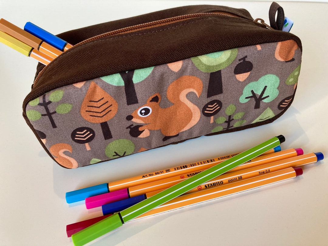 Pencil Case 'squirrels' Brown (+name) - Etsy