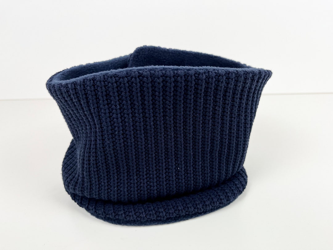 Velcro Scarf 'knitfleece' Navy - Etsy